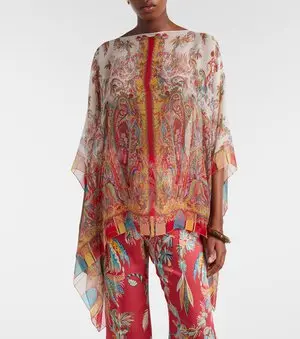 Etro Printed Silk Cape