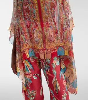 Etro Printed Silk Cape