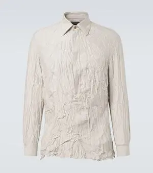 Zegna Striped Silk Shirt - Beige