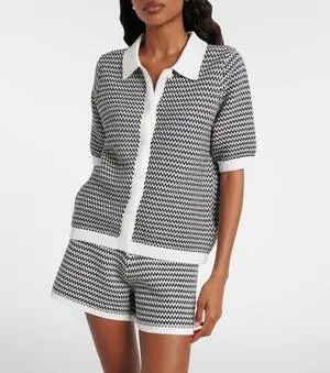 Varley Gaelle Chevron Cotton Cardigan - White