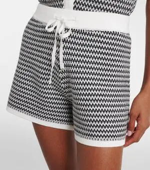 Varley Villiers Chevron Cotton Shorts - White