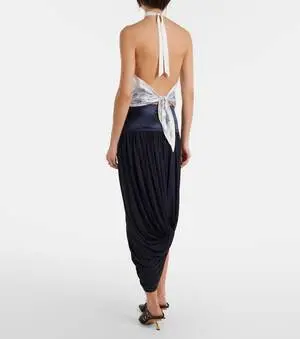 FERRAGAMO Draped Asymmetric Midi Skirt
