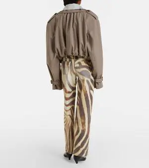 7 For All Mankind Stovepipe Zebra-print Straight Jeans