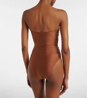 Zimmermann Bow-detail Cut Out Swimsuit - Brown