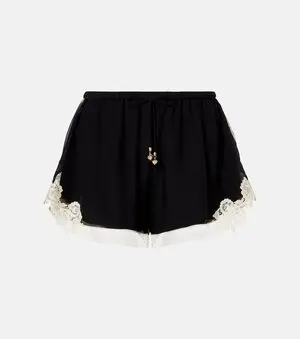 Zimmermann Roselight Cotton And Silk Shorts - Black