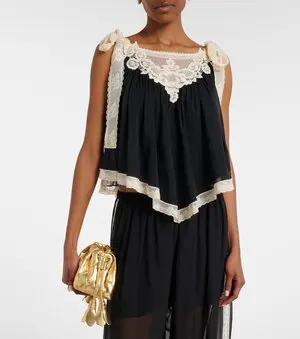 Zimmermann Roselight Lace-trimmed Cotton And Silk Top