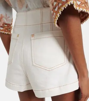 Zimmermann Roselight Denim Shorts - White