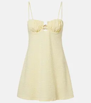 MONTCE Petal Gingham Minidress - Yellow