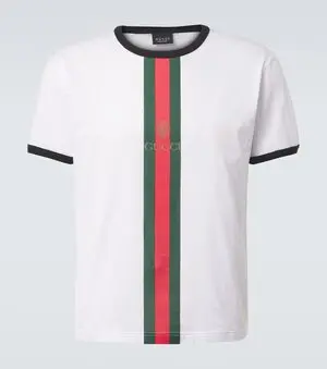 Gucci Web Stripe Cotton T-shirt - White