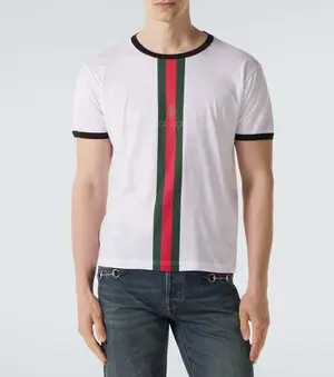 Gucci Web Stripe Cotton Jersey T-shirt