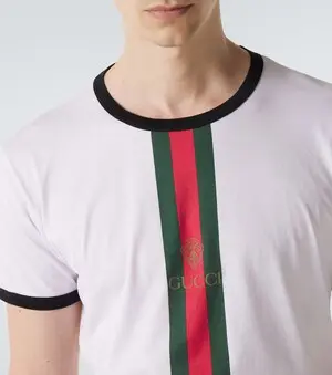 Gucci Web Stripe Cotton Jersey T-shirt