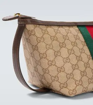 Gucci Essence Classic Gg Canvas Toiletry Bag - Brown