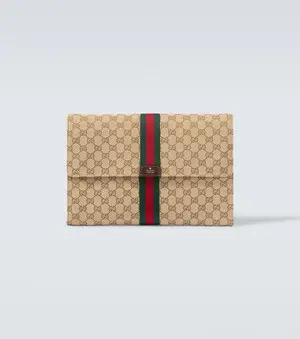 Gucci Gg Canvas Medium Pouch - Beige