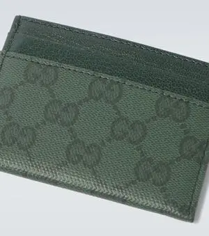 Gucci Essence Classic Gg Canvas Card Holder - Green