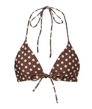 MONTCE Emma Polka Dot Bikini Top Brown