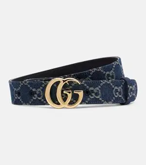 Gucci GG Marmont Denim Belt Blue