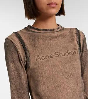 Acne Studios Printed Cotton-blend T-shirt - Brown