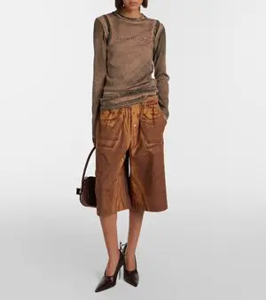 Acne Studios Printed Cotton-blend T-shirt - Brown