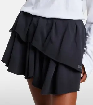 Acne Studios Cotton-blend Miniskirt With Raw Hem - Blue