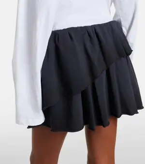 Acne Studios Cotton-blend Miniskirt With Raw Hem - Blue