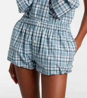 Acne Studios Checked Cotton Shorts - Blue