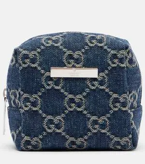 Gucci Essence Classic Mini Denim Makeup Bag - Blue