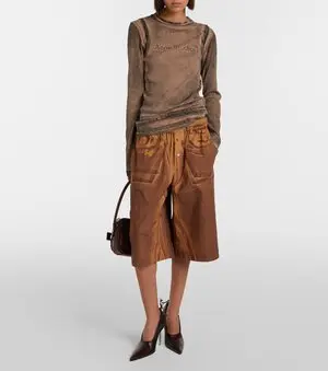 Acne Studios Printed Cotton Bermuda Shorts