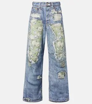 Acne Studios Printed Wide-leg Jeans - Blue