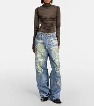 Acne Studios Printed Wide-leg Jeans - Blue