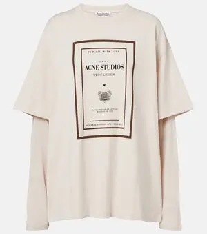 Acne Studios Acne Studios Layered Logo Cotton T-Shirt White