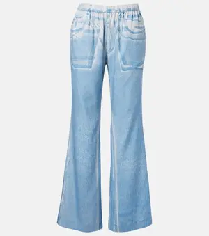 Acne Studios Printed Wide-leg Pants - Blue