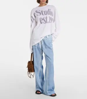 Acne Studios Printed Wide-leg Pants - Blue