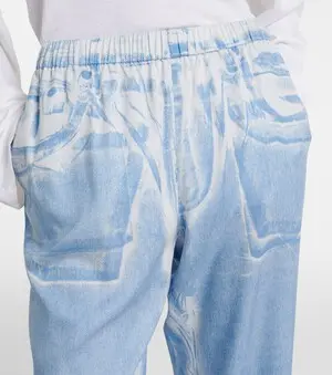 Acne Studios Printed Wide-leg Pants - Blue