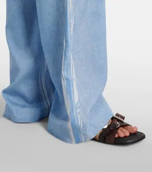 Acne Studios Printed Wide-leg Pants - Blue