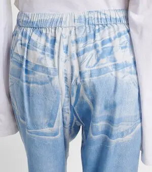 Acne Studios Printed Wide-leg Pants - Blue