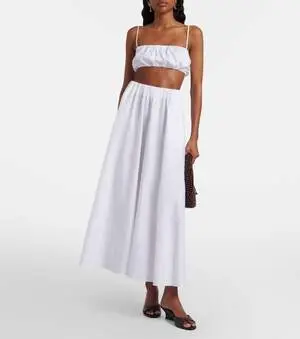 Staud Milano Pleated Maxi Skirt - White