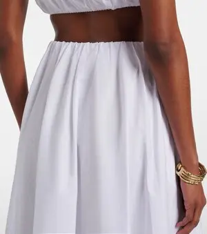 Staud Milano Pleated Maxi Skirt - White
