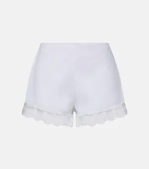Staud Von Lace-trimmed Linen Shorts - White