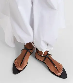 CHRISTEN Mono Strap Leather Thong Sandals