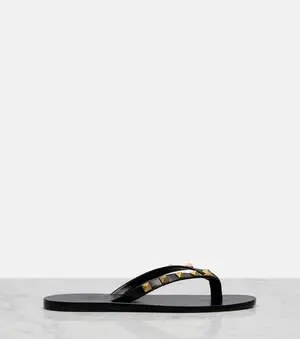 Valentino Garavani Rockstud Thong Sandals - Black