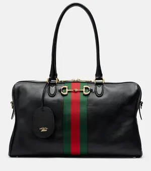Gucci Large Leather Bowling Bag - Black