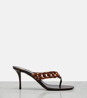 Saint Laurent Beaded Thong Sandals