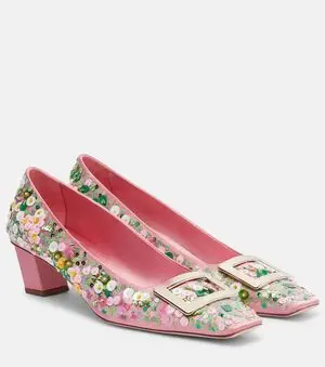 ROGER VIVIER Belle Vivier Embellished Pumps - Pink