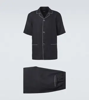 Zegna Linen Pajamas - Blue