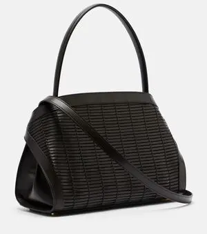 FERRAGAMO Hug Medium Woven Leather Shoulder Bag