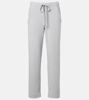 GOD'S TRUE CASHMERE Straight Leg Pants With Rose Quartz Detail