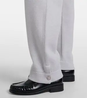 GOD'S TRUE CASHMERE Straight Leg Pants With Rose Quartz Detail