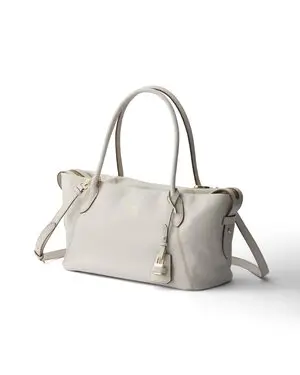 Prada Large Leather Tote Bag - Neutral