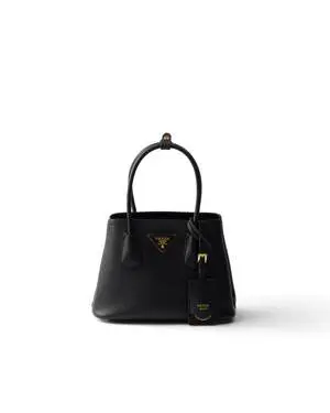 Prada Double Saffiano Leather Mini Bag - Black