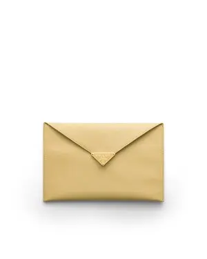 Prada Saffiano Leather Envelope Clutch - Yellow